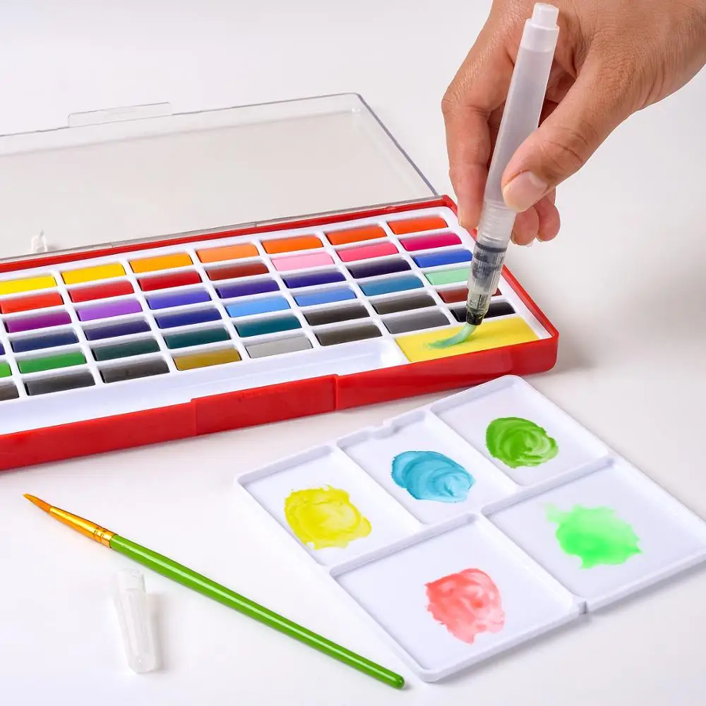 Professional Art Supplies 48 Color Solid Pigment Watercolor Painting ...