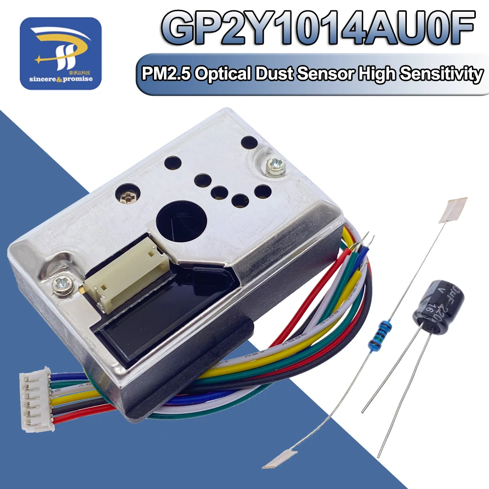 Gp2y1014au0f Compact Optical Dust Sensor 5v Compatible Gp2y1010au0f Smoke Particle With Cable ...