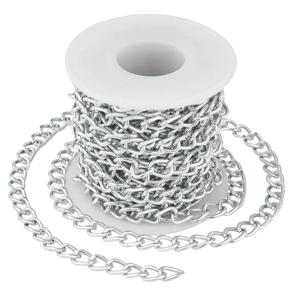 Aluminium Twisted Curb Chains Silver Golden For Necklaces Bracelets ...