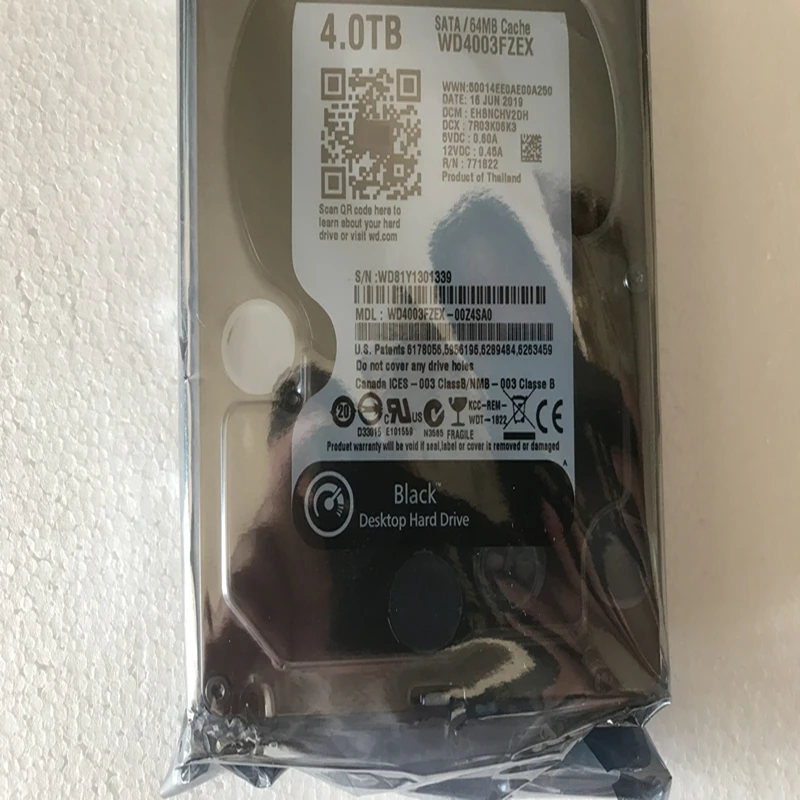 Original HDD For WD Brand Black 4TB 3.5" SATA 6 Gb/s 64MB 7200RPM For ...