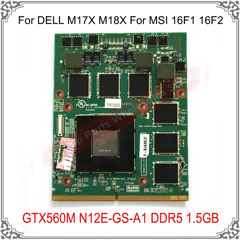 Original GTX560M GTX 560M Video Card with X-Bracket For DELL M17X M18X ...