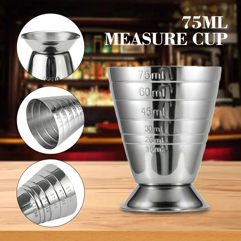범용 스테인레스 스틸 지거 음료 측정 컵 75ml 측정 컵 도구 칵테일 와인 측정 컵측량 컵 And 비커 Aliexpress
