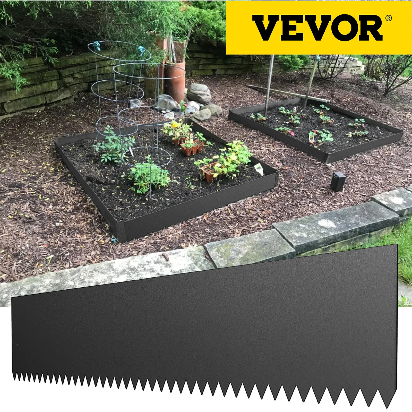 VEVOR Steel Landscape Edging 40 x 6 /8Inch Steel Edging for Landscaping ...
