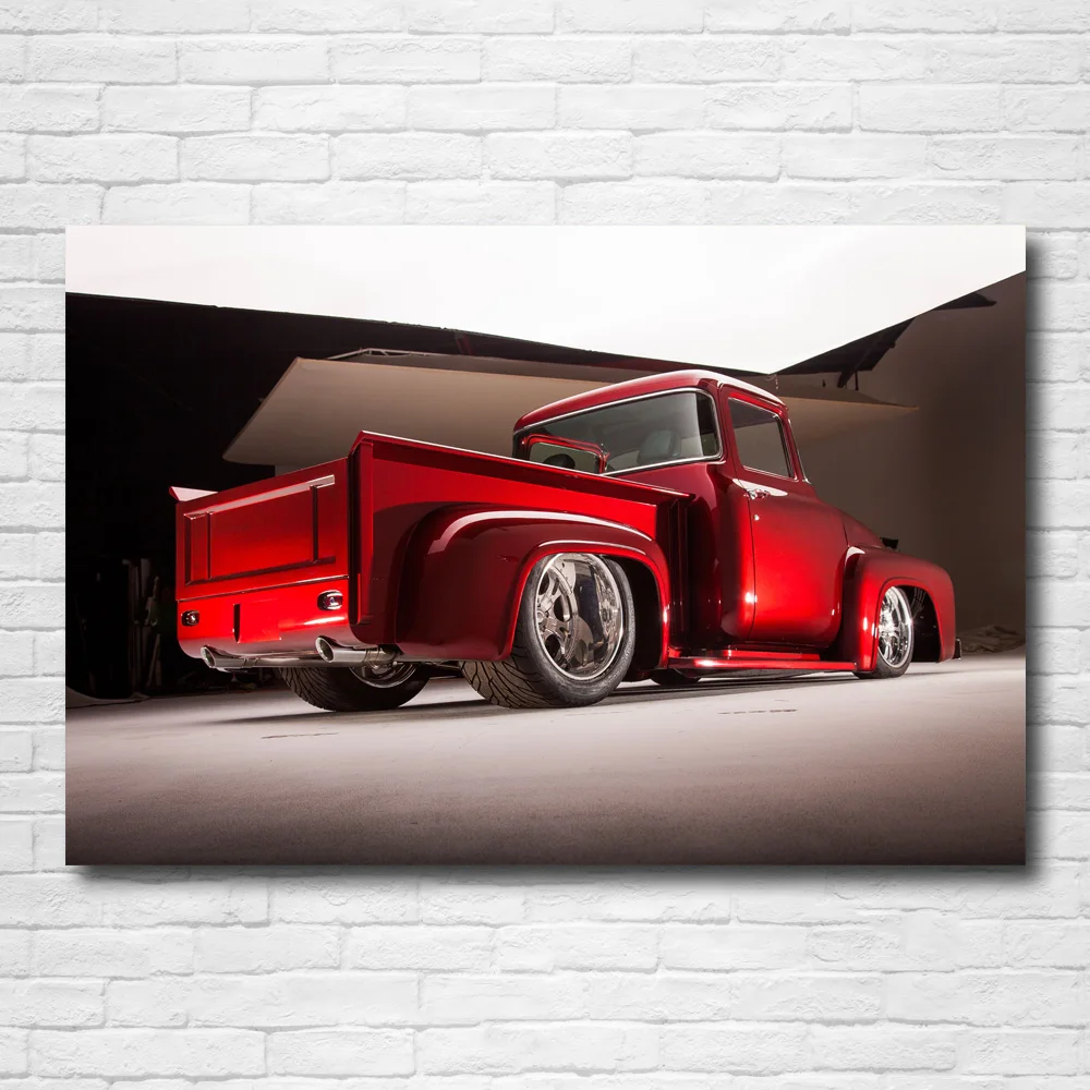 Ford-F100-Pickup-Red-Street-Rod-Hotrod-Vintage-Car-Posters-and-Prints ...