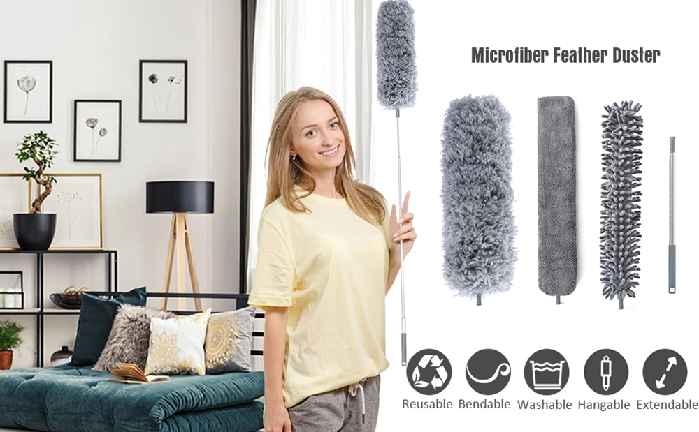 Nettoyage multi-usage,Kit de plumeau en microfibre 100 pouces,avec ...