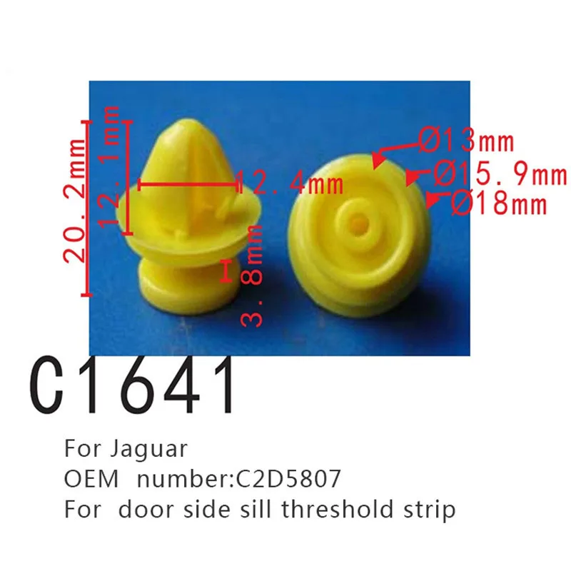 C2d5807 Rocker Moulding Retainer Clips Fastener For Jaguar Xj & Xj-l ...