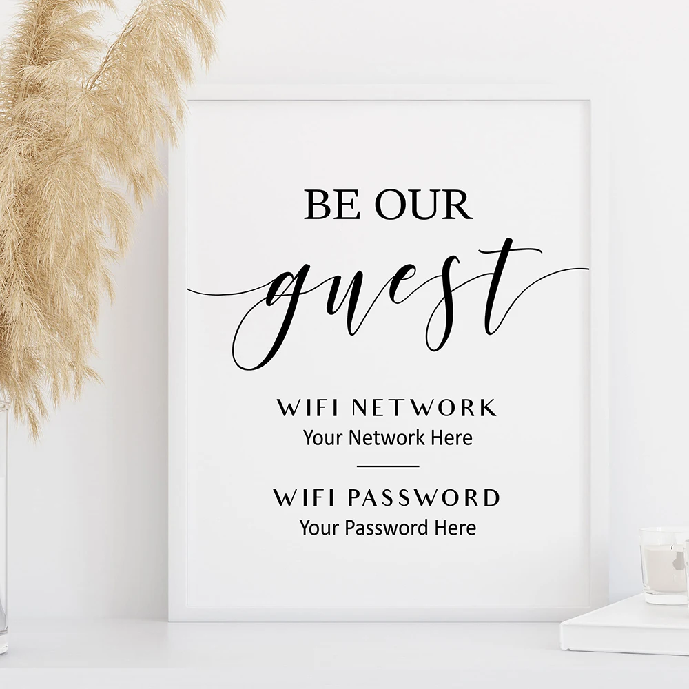 Guest-Room-Decoration-Be-Our-Guest-Wifi-Password-Sign-Quote-Posters-and ...