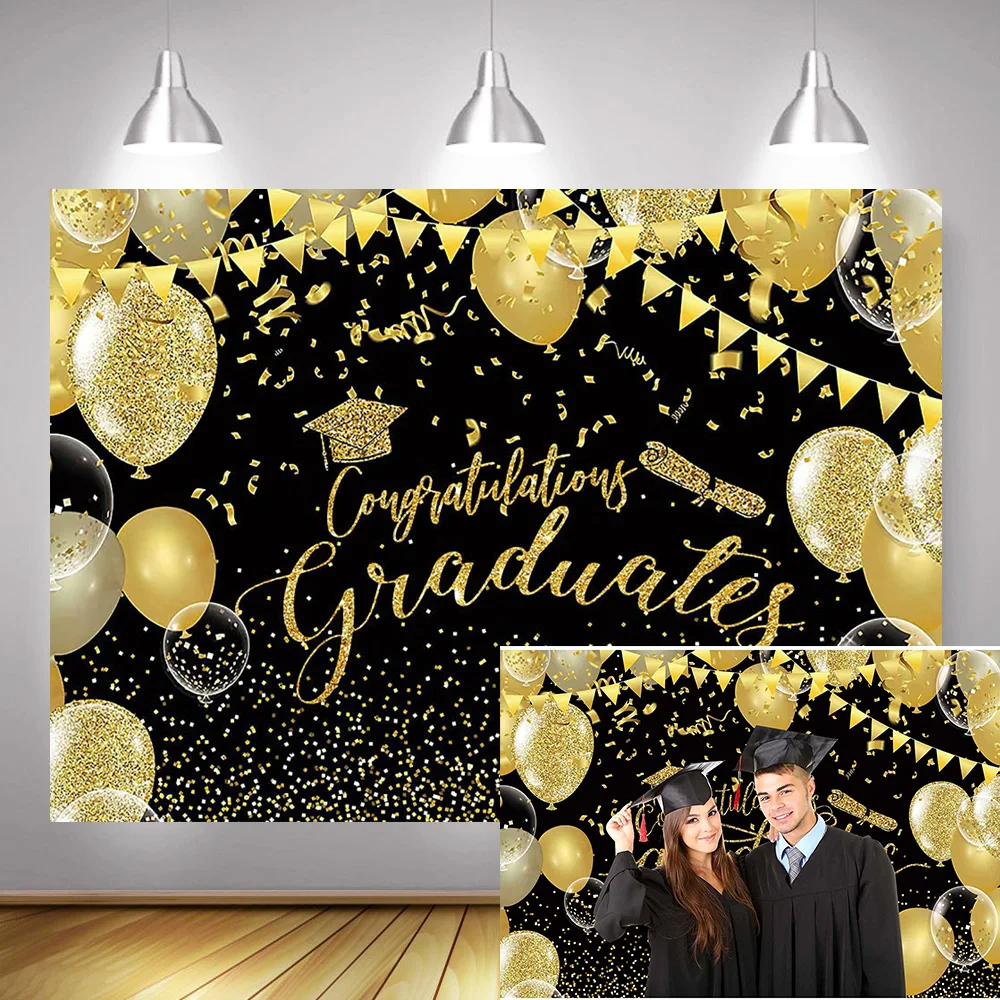 BINQOO 7x5ft Class of 2021 Graduation Party Backdrop Congrats Graduates ...