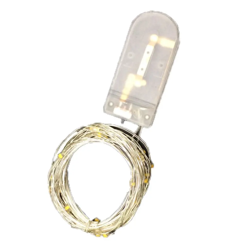 2m 20 LEDs Copper Wire String Fairy Lights Button Battery Operated LED ...