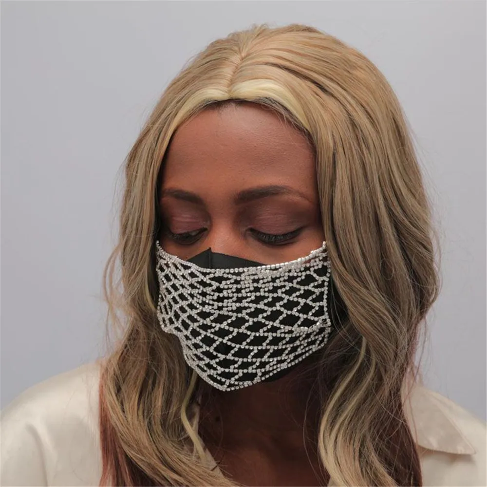 Bling Rhinestone Jewelry Face Mask - Queerks™