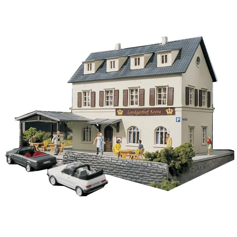 HO scale 1:87 Train Model Town Hotel Architectural Model DIY Model ...
