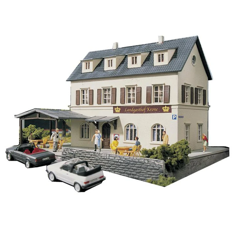 HO scale 1:87 Train Model Town Hotel Architectural Model DIY Model ...
