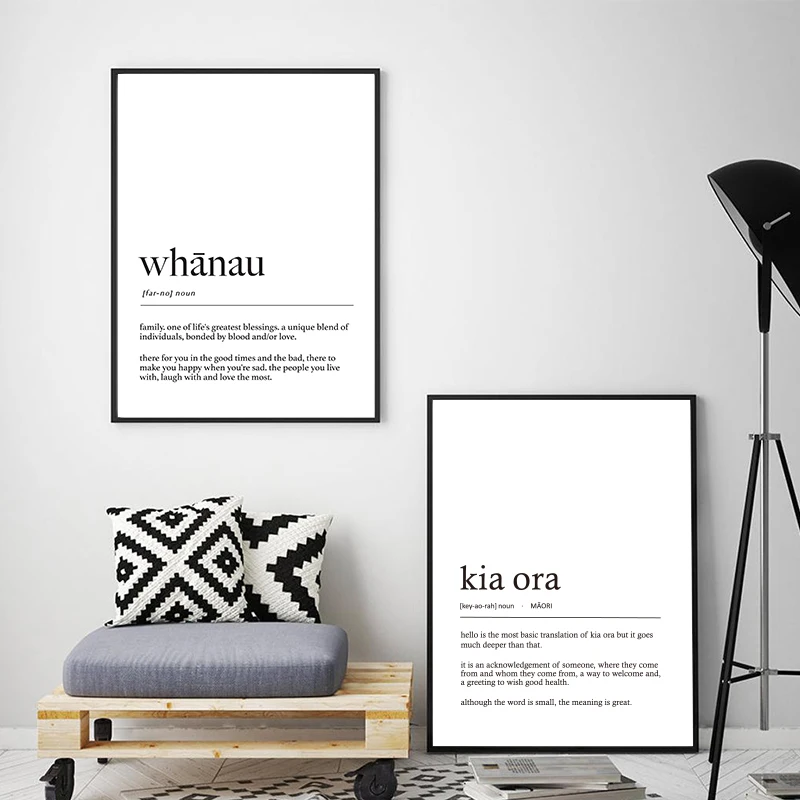 New-Zealand-Maori-Kia-Ora-Definition-Art-Prints-Black-and-White ...