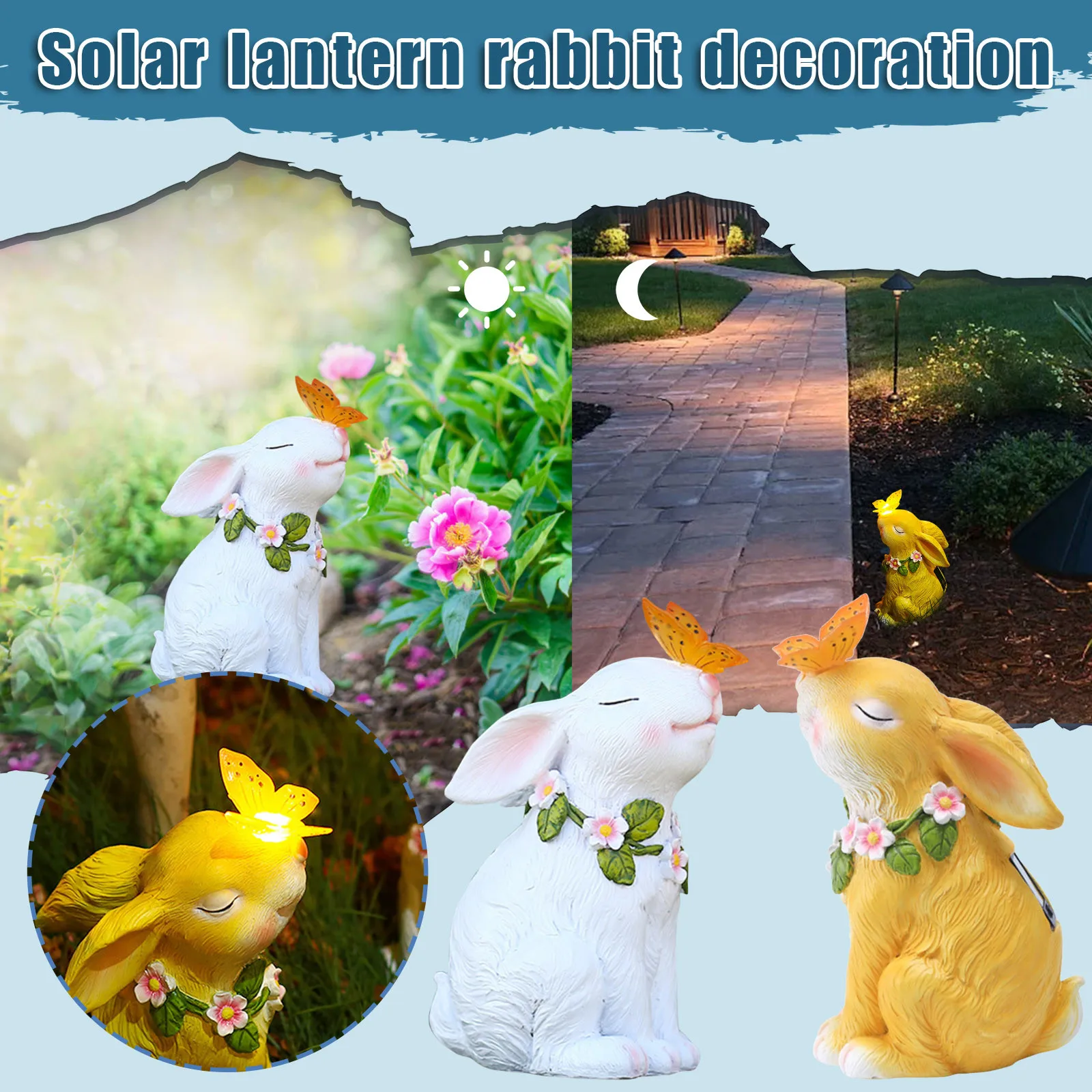 Easter Solar Powered LED Rabbit Garden Light - Gifts for idea