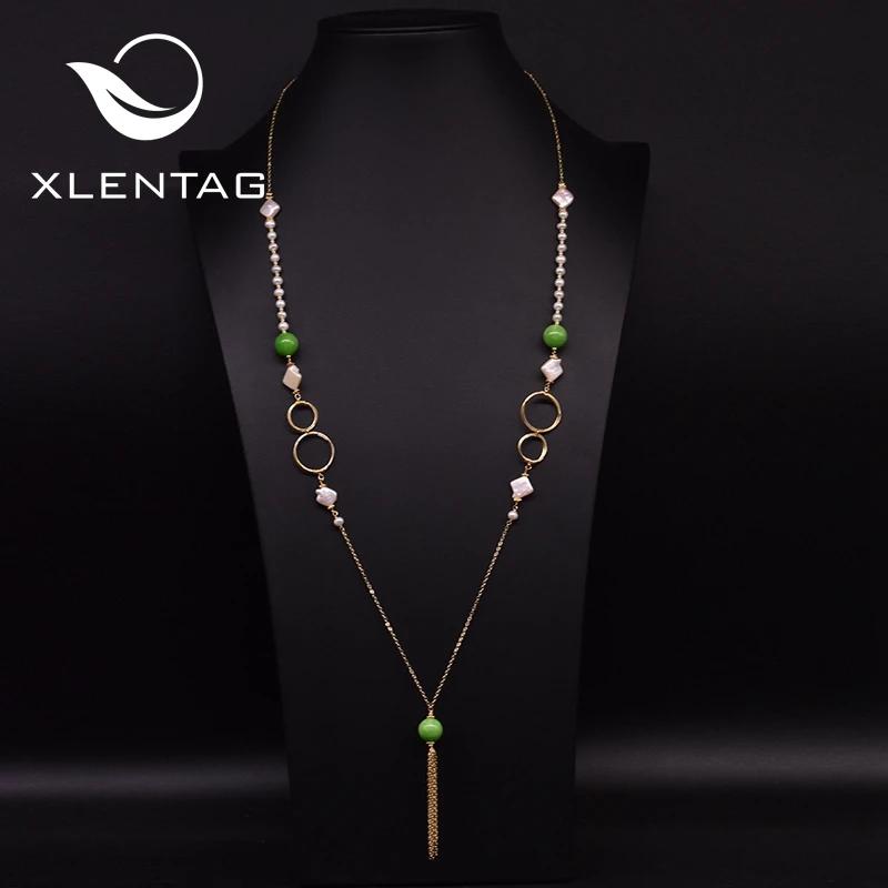 Xlentag-Natural-Fresh-Water-Pearl-Jade-Long-Pendant-Necklace-For-Women ...