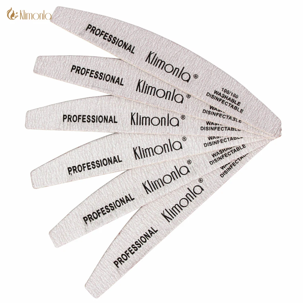 7pcs/lot Professional Wooden Nail Files 100/180 Grit Grey Boat Thick ...