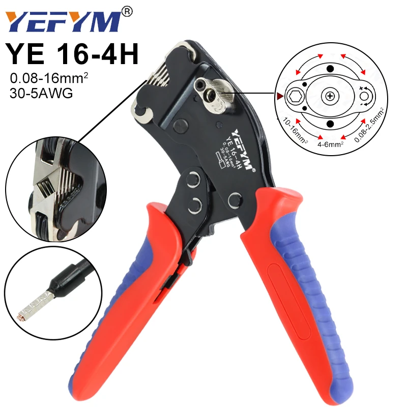 Ye 16-4h 0.08-16mm2 Tubular Terminal Crimping Tool Mini Pliers ...