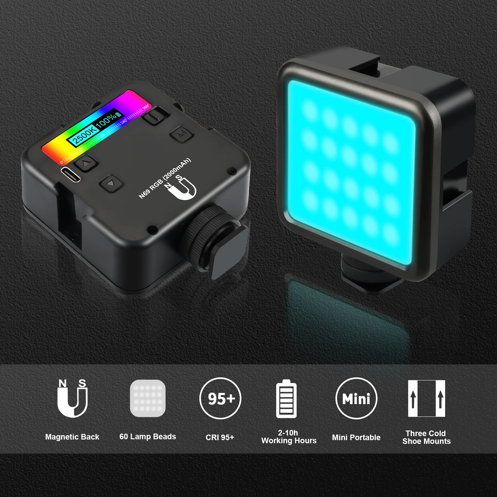 Mini-RGB-LED-Video-Light-Fotografia-de-bolso-port-til-Vlog-Fill-Light ...