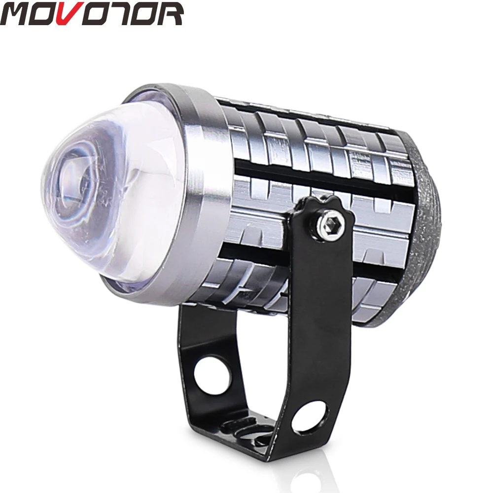 2 Pcs Universal Motorcycle LED Fog Lights Projector Lens Work ...
