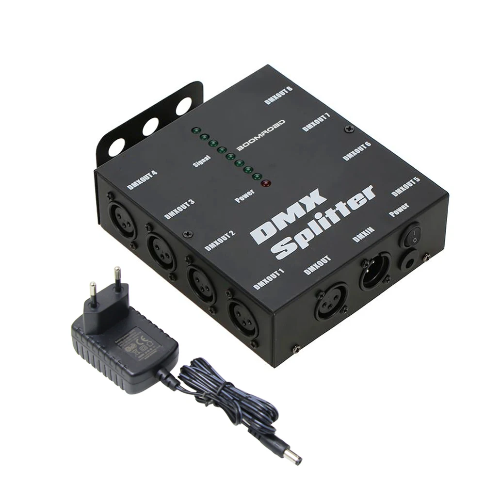 8-Way-Isolated-DMX-Splitter-Signal-Amplifier-3Pin-XLR-Output ...
