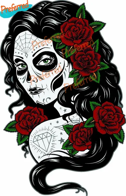 Sugar Skull Pin Up Drawing