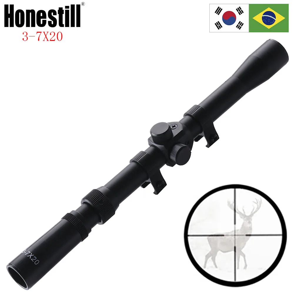 3 7x20 telescópica riflescope óptica reflex crosshair vista caber 11mm ...