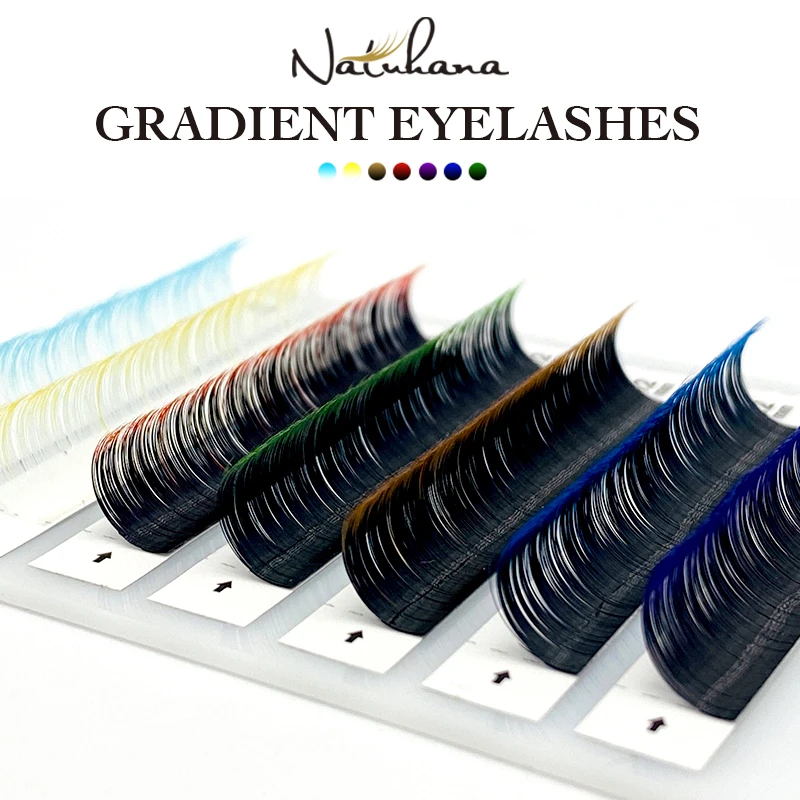 Natuhana C D Ombre Color Eyelash Extension Individual Faux Mink ...