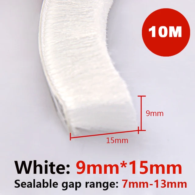 10M Window Brush Seal Strip Self Adhesive Weather Stripping Door Sweep ...