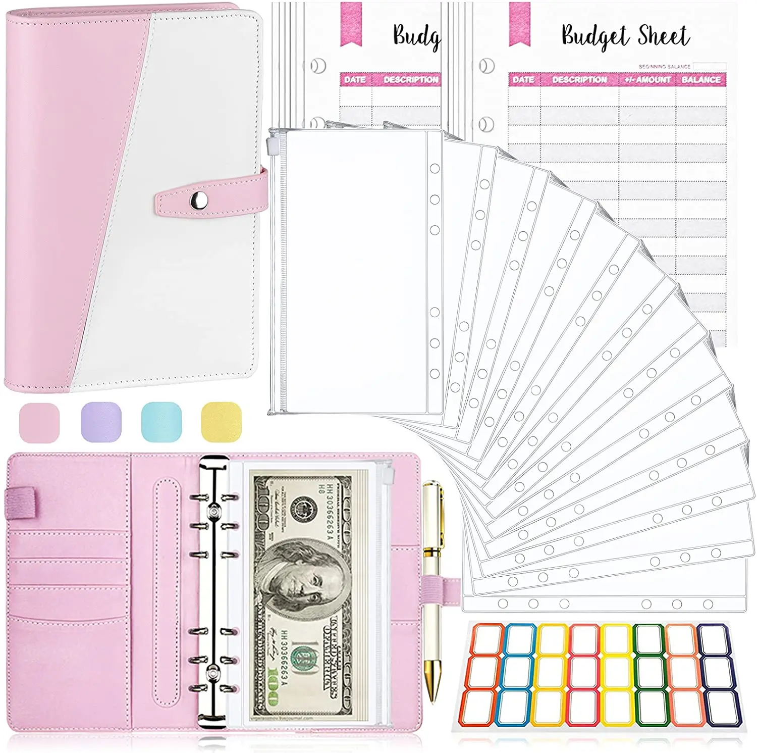 A6 Binder Money Organizer For Cash, 26 Pieces Budget Binder With Cash ...