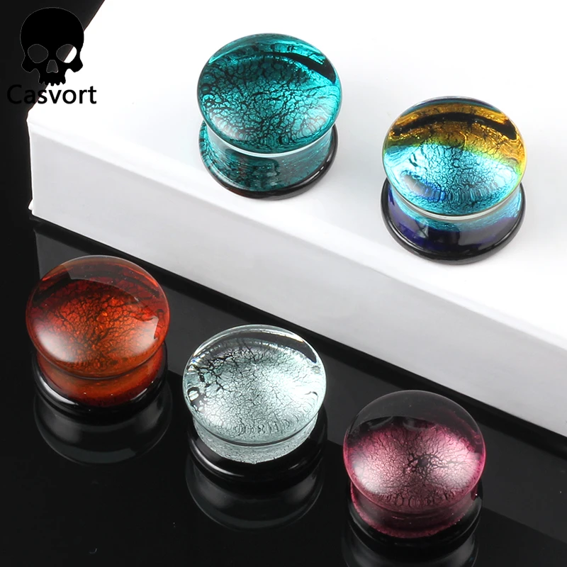 Glass Tunnel Plug Earrings | Glass Ear Plugs Strechers | Glass Glass ...