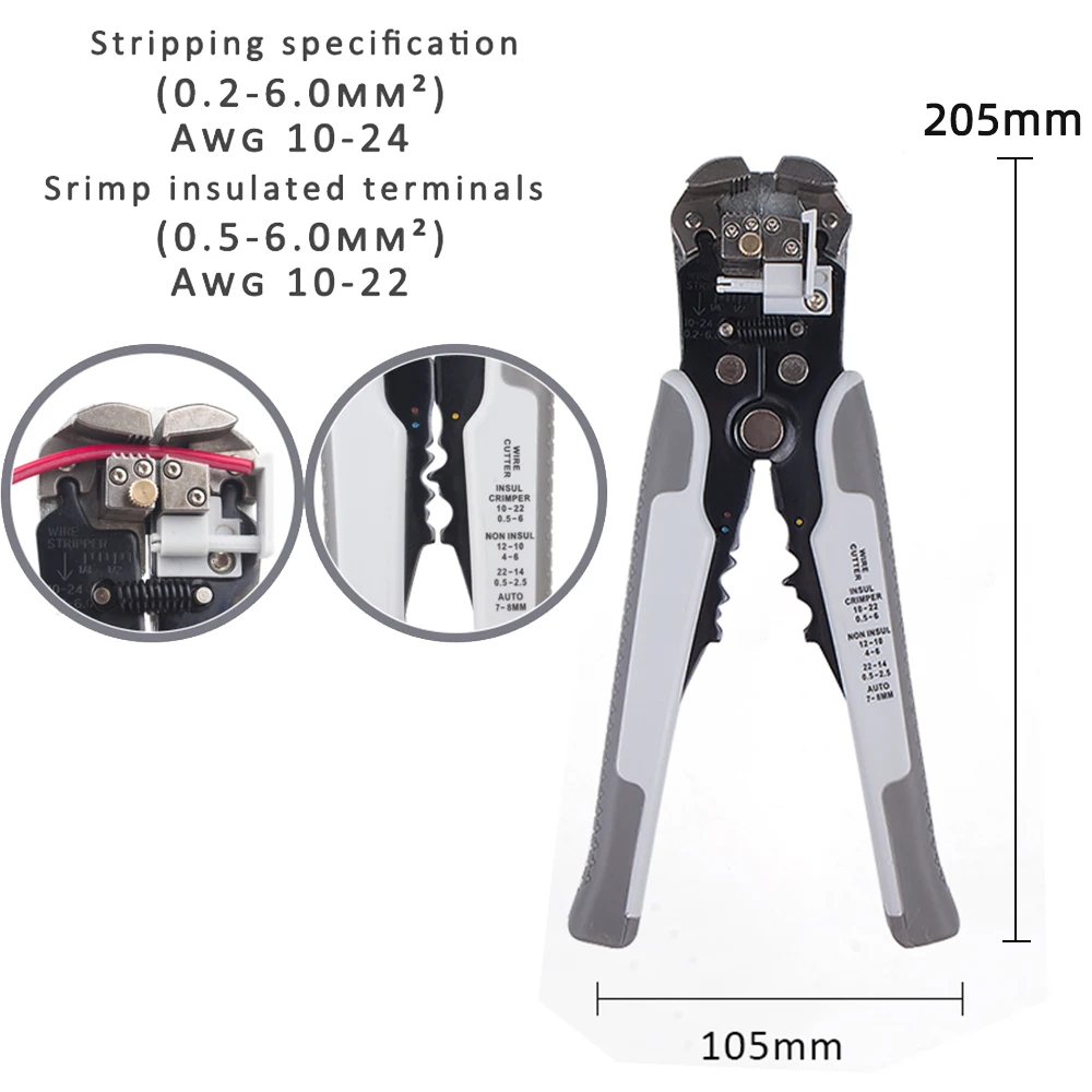 WEI-LUONG Tools Portable Crimping Tool Terminal Long Cable and Bare ...