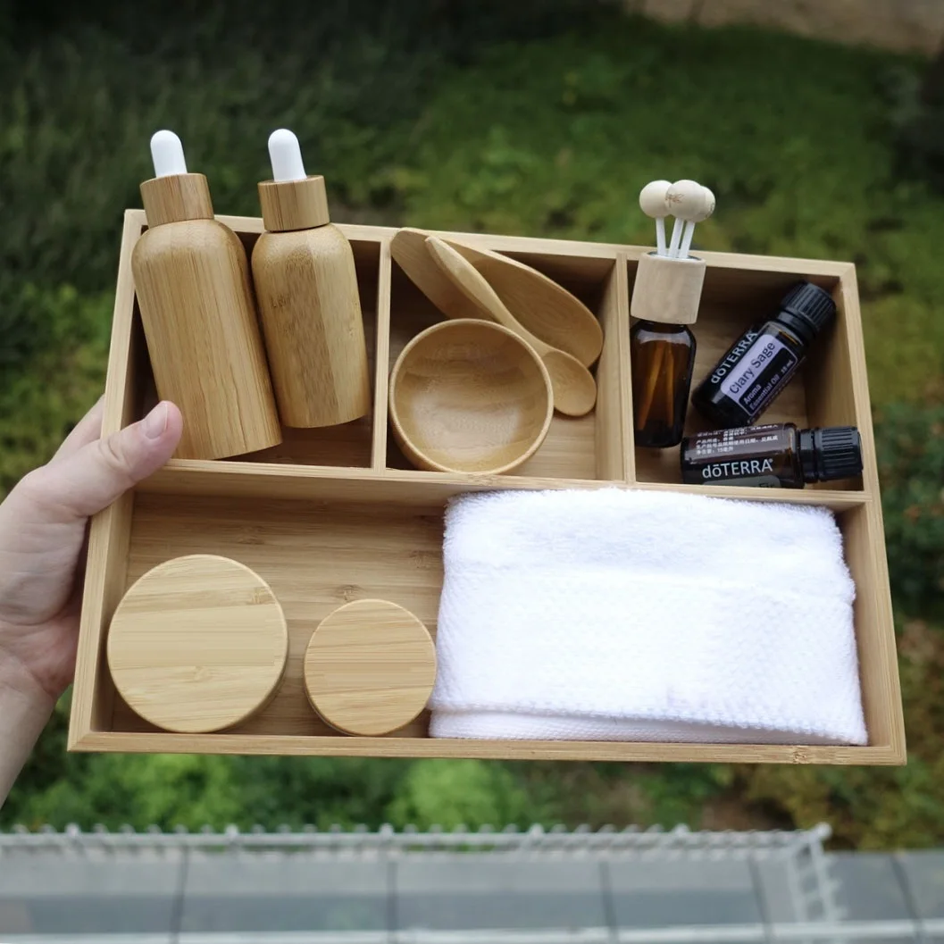 10pcs/set Natural Bamboo Tool Aromatherapy Spa Sets Essential Oil ...