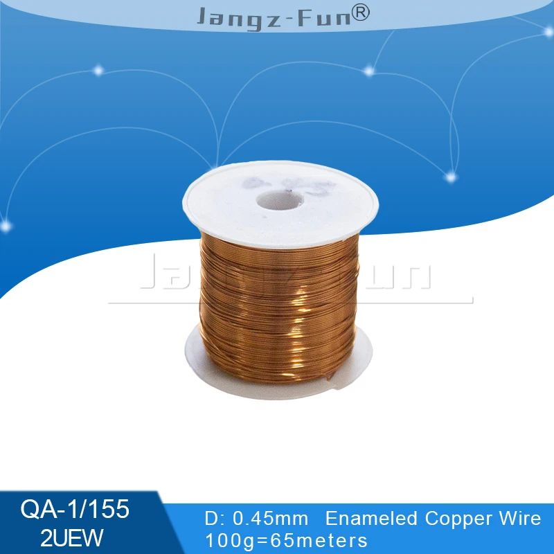 100Grams 65meters Polyurethane Enameled Copper Wire Diameter 0.45MM Varnished Copper Wires QA-1/ ...
