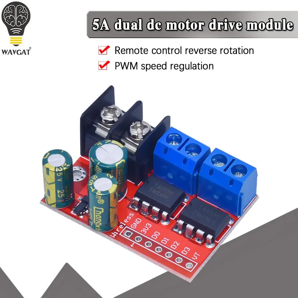 H Bridge Remote Control 5A 3V-14V Dual DC Motor Drive Module Voltage ...