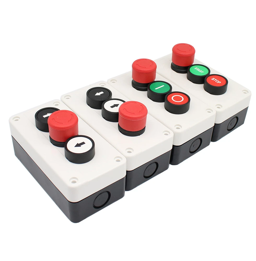 NC Emergency Stop NO Red Green Push Button Switch Station Start Stop ...