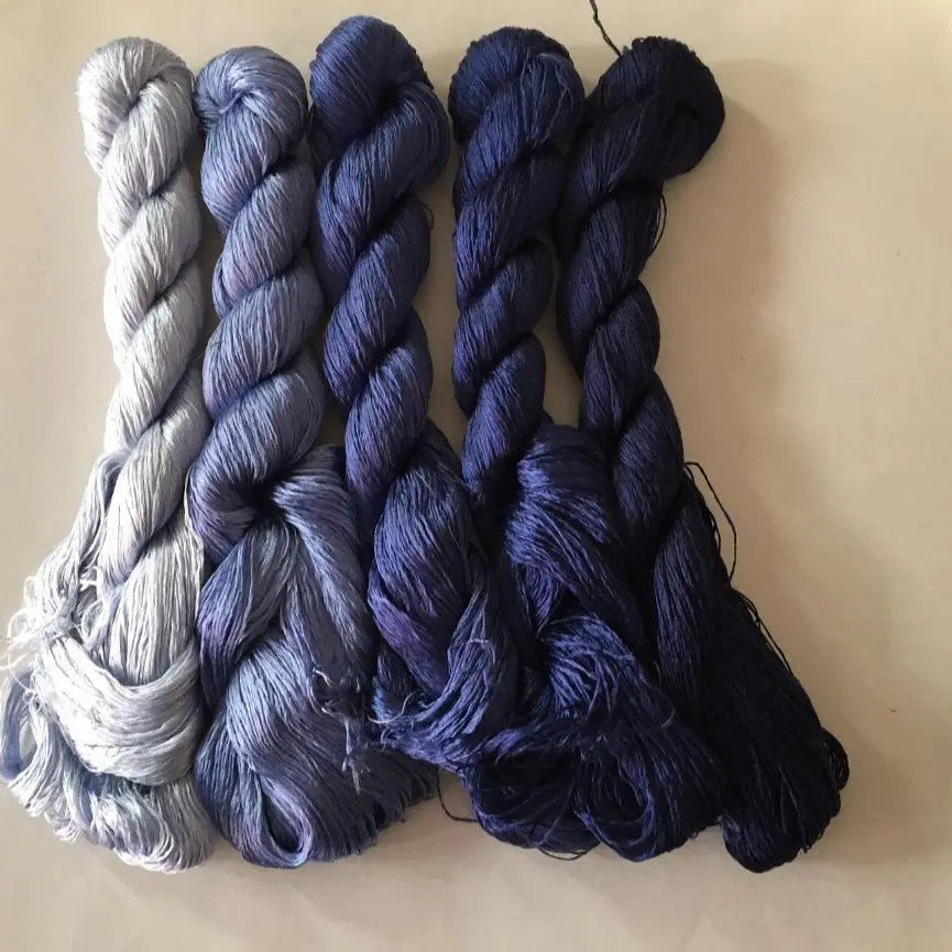 5 Skeins Hand-dyed Chinese Natural Mulberry Silk Embroidery Thread ...
