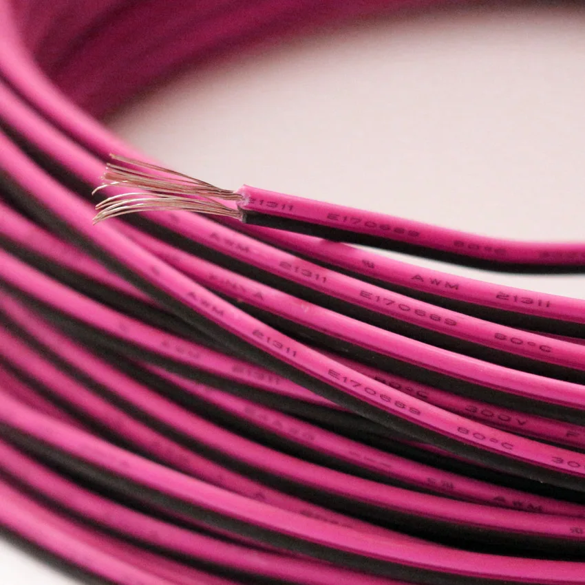 20 메터/몫 UL 21311 24awg 2 핀 주석 도금 할로겐 프리 케이블 레드 블랙 PVC 절연 와이어 및 케이블 UL21311 24 awg 2P 연선|와이어 및 ...