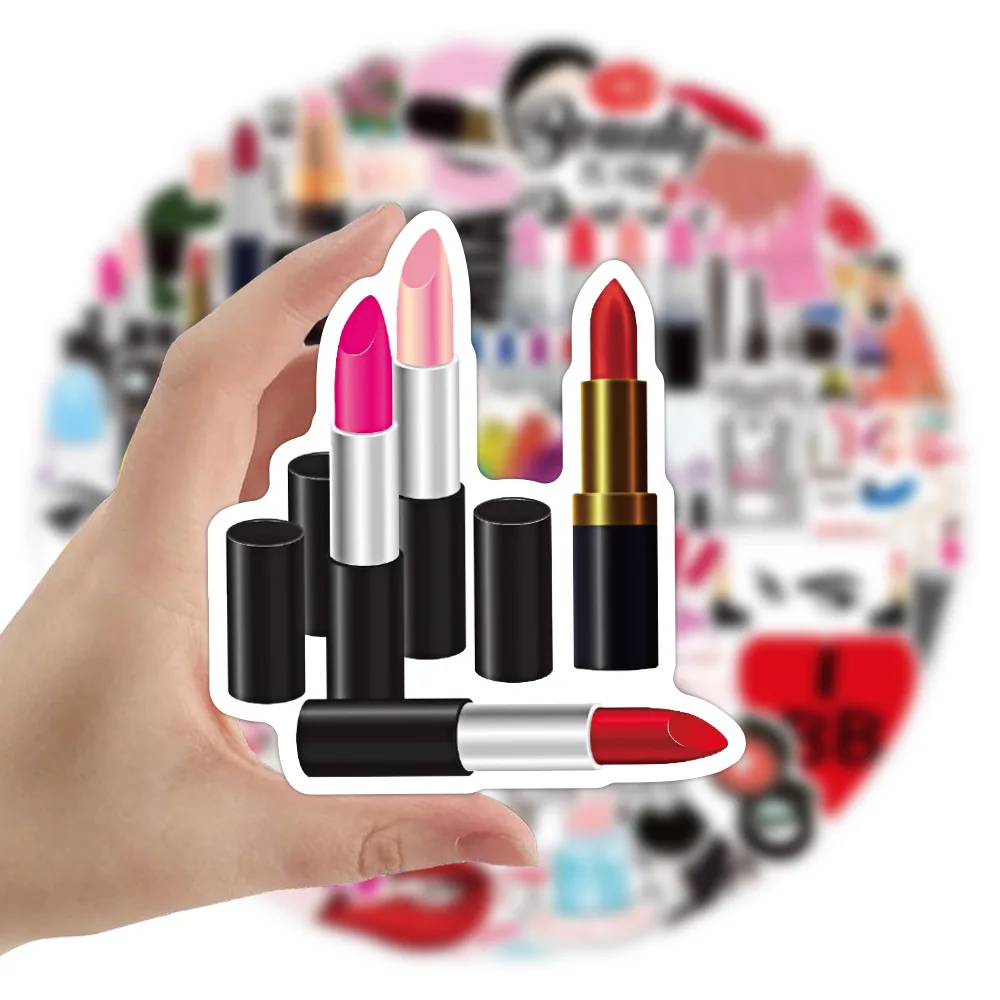 50Pcs-lot-Pretty-Girl-Cosmetic-Stickers-Gift-Lipstick-Perfume-High ...