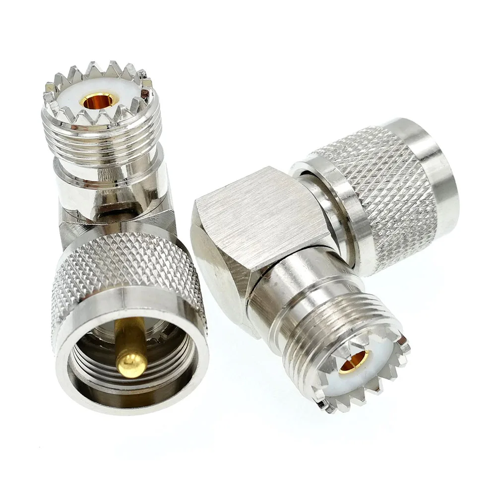 10pcs Uhf So-239 Female To Uhf Pl-259 Male Right Angle 90 Degree Rf ...