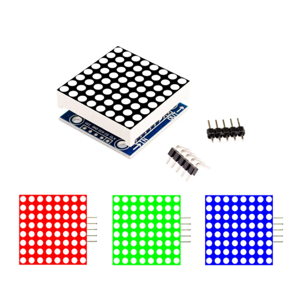 1PCS 5V Red Blue Green MAX7219 LED Matrix Module 1 Bit Display 8x8 ...