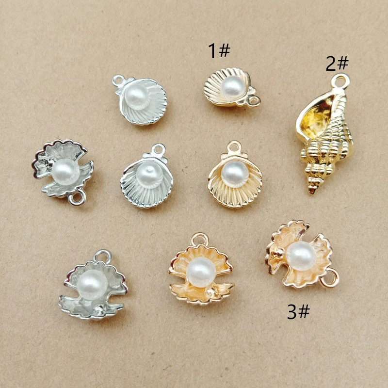 10pcs Pearl Shell Conch Charms For Jewelry Making Crafting Fashion ...