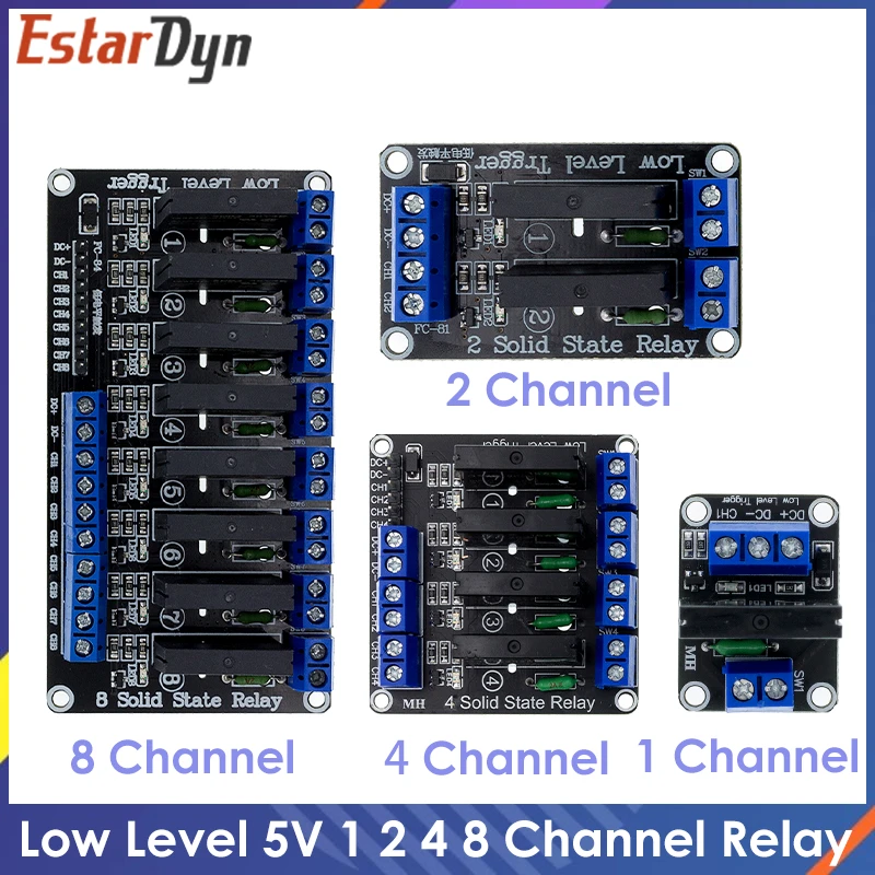 5v 1 2 4 8 Channel Ssr G3mb-202p Solid State Relay Module 240v 2a ...