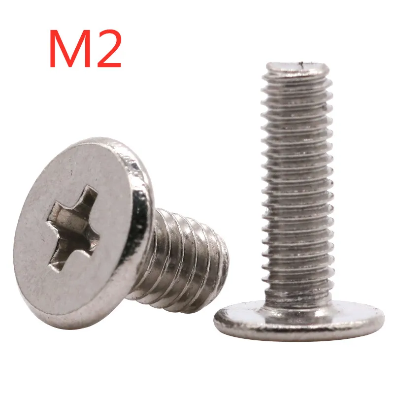 M2 Stainless Steel Flat Thin Head Phillips Screw Wafer Head Machine ...