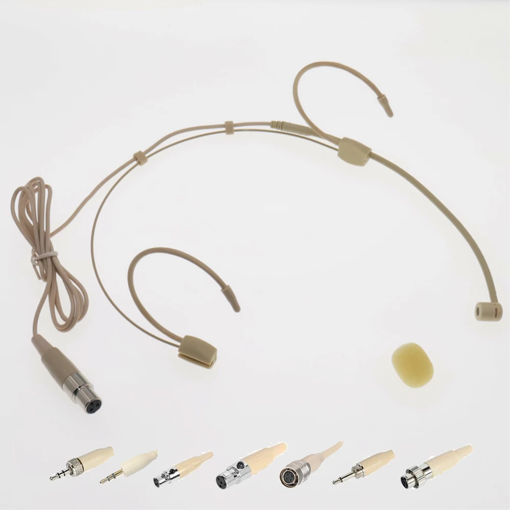 Skin-Double-Ear-Hook-Headband-Microphone-For-Sennheiser-Shure-MiPro-AKG ...