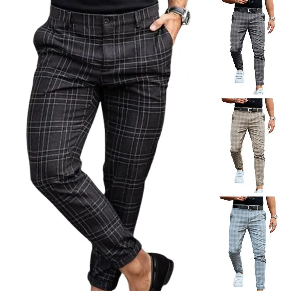 Checkered-Fashion-Men-Trousers-Plaid-Loose-Autumn-Winter-Vintage ...