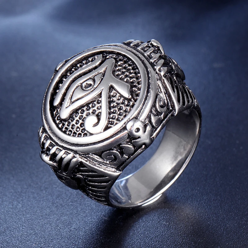 Vintage Ancient Egypt Eye of Horus Ring Stainless Steel Egyptian ...