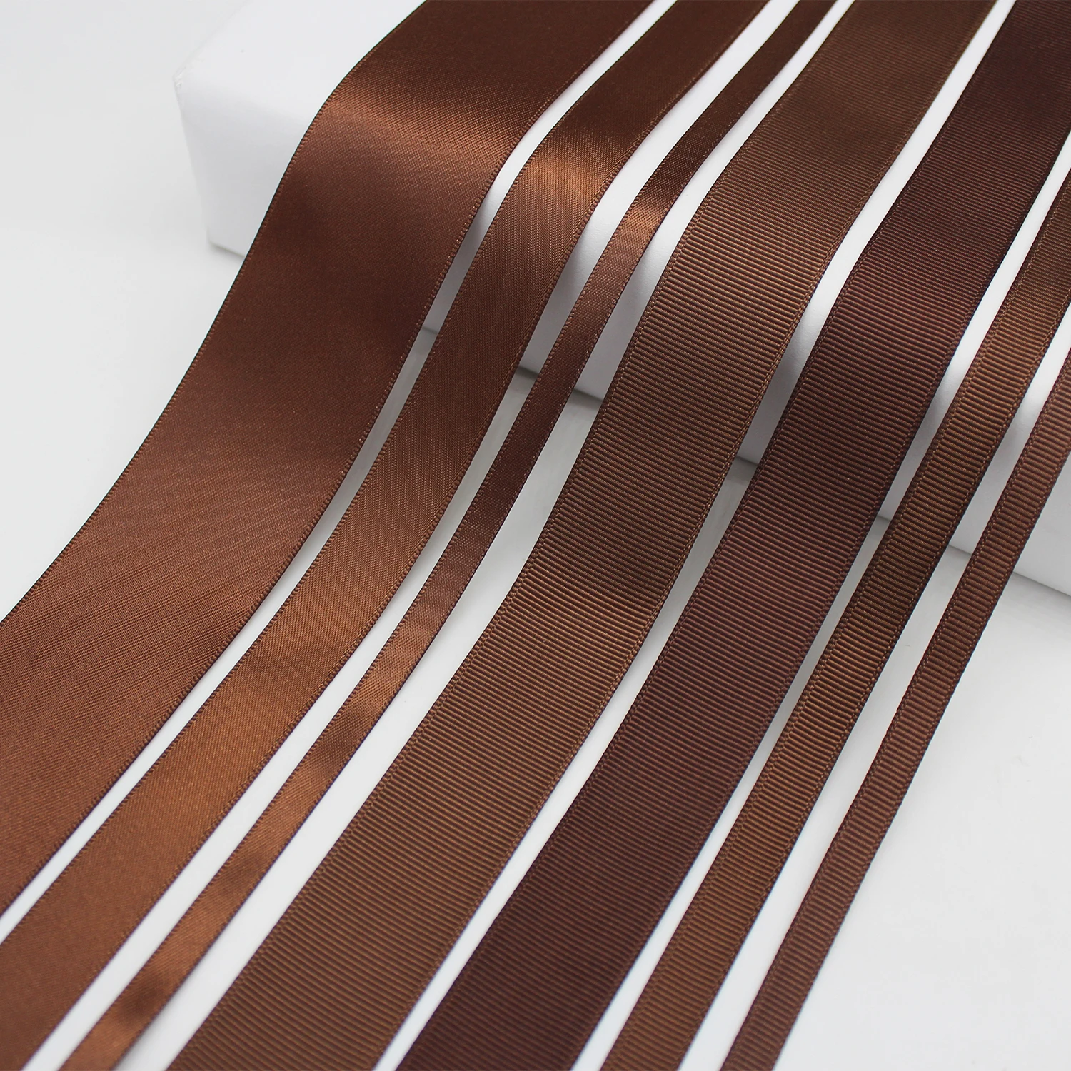 5-Meter-Lot-Brown-Color-Polyester-Grosgrain-Double-Face-Satin-Ribbon ...