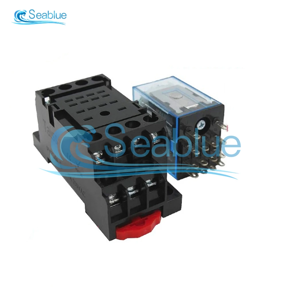Couleur CA 220 V sans socle Mini relais électromagnétique 12V 24V AC ...