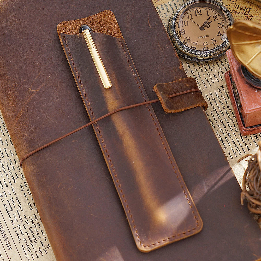 Handnote Genuine Leather Pen Bag Pouch Cowhide Pencil Bag Case Holder ...