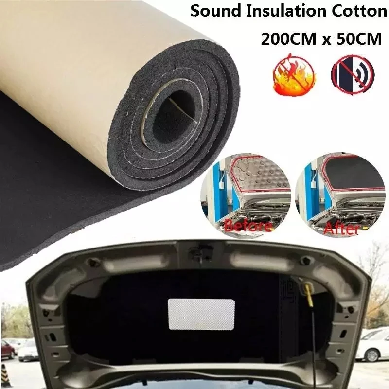 200cmX50cm-Car-Van-Sound-Proofing-Deadening-Insulation-Cotton-Foam ...